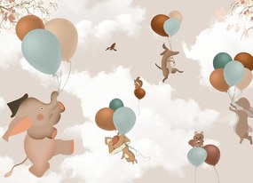 Malvis ® Dětská tapeta Zvířátka a balónky Vel. (šířka x výška): 360 x 260 cm
