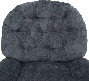 Luxusní otočné křeslo, houpací, šedá, DELMOR