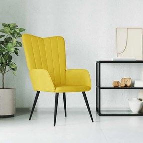 Relaxační křeslo hořčicově žluté samet 327684