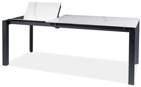 Rozkládací jídelní stůl 120-180 cm Marissa (bílá + černá) (pro 4 až 8 osob). 1050489