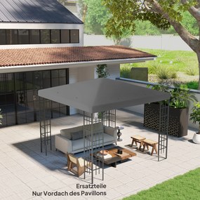 Náhradní střecha Outsunny pro altán 3 x 3 m, vodotěsný altánový stan, náhradní kryt pro zahradní altán, části vyrobené z oxfordské tkaniny, 370 g/m²,…