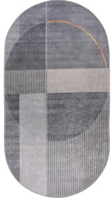 Šedý pratelný koberec 120x180 cm Oval – Vitaus