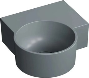 OMNIRES Ovo M+ - Umývátko 34x35 cm, bez přepadu, bez otvoru pro baterii, pravé, matná šedá OVO335UWPAG