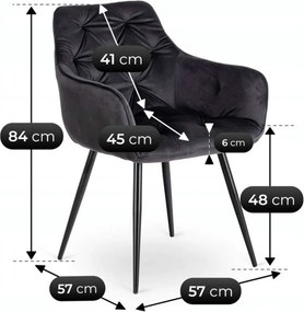 Jídelní židle Sepor Velvet, černá