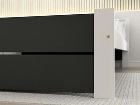 Postel IKAROS DOUBLE 160 x 200 cm, antracit/bílá Matrace: Matrace Coco Maxi 20 cm, Rošt: S laťkovým roštem