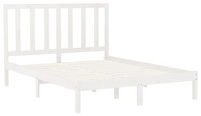 Rám postele bílý masivní dřevo 160 x 200 cm,  3106779