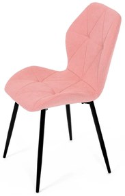 Jídelní židle CT-285 PINK2 látka lososově růžová, kov černý matný lak