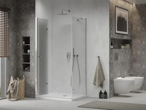 Mexen Lima sprchový kout 80x90cm, 6mm sklo, chromový profil - čiré sklo + Slim sprchová vanička - 856-080-090-00-00-4010