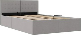 Rám postele s úložným prostorem světle šedý textil 140 x 200 cm 285579