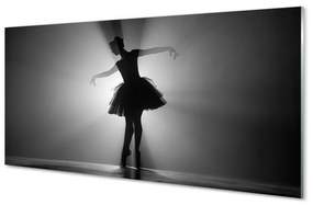 Obraz na skle Baletka šedé pozadí 140x70 cm