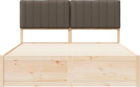 Rám postele s čalouněným čelem s čelo Taupe 150 x 200 cm 3398227