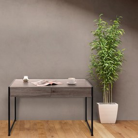 Tutumi, designový kancelářský stůl pro počítač 123x60x76 cm R20FFTDSK002, černá-dub sonoma Tabac, MEB-07010