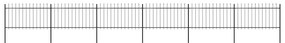 Zahradní plot s kopím nahoře ocelový 1005 x 100 cm černý 277616
