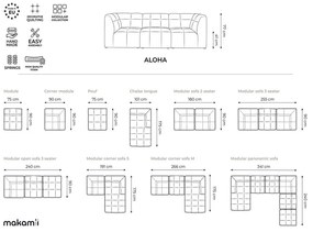 Hnědá rohová pohovka z imitace kůže (do "U") Aloha – Makamii