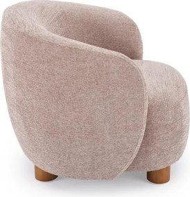 Designové křeslo BAKER — dřevo, látka, béžová