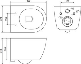 Mexen CARMEN Rimless závěsná WC mísa se sedátkem s pomalým zavíráním, 49 x 37 cm, bílá, 30880400
