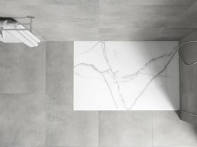 Mexen Hugo, obdélníková sprchová vanička, SMC, 110x80cm, imitace kamene – bílá, 42158011