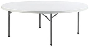 TENTino Kulatý skládací stůl průměr 180 cm, bílý, STL180K