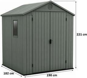 KETER DARWIN 6 x 6 zahradní domek, 190 x 182 x 221 cm, zelený 17210353