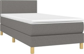 Box spring postel s matrací a LED tmavě šedá 80 x 200 cm textil 3133590