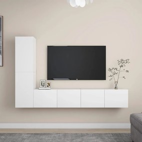4dílný set TV skříněk bílý kompozitní dřevo 3078674