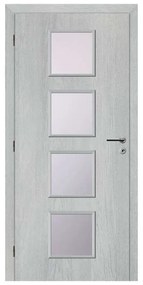 Solodoor Interiérové dveře Etta 4, 70 L, 750 × 1985 mm, fólie, levé, Earl Grey, prosklené