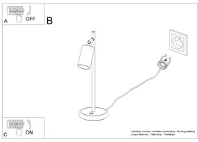 Sollux SL.1381 - Stolní lampa WINX 1xGU10/10W/230V černá/měď