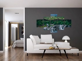 Obraz vodopádů v přírodě (125x70 cm)