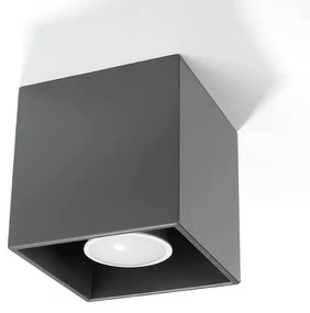 Stropní svítidlo Quad, 1x tmavě šedé kovové stínítko