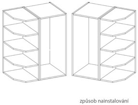 SIENA | horní regál 30 G-90 ZAK ukončovací s policemi | 30 cm | UNI | VYSOKÝ | černá