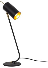 Stolní lampa v černé a zlaté barvě s kovovým stínidlem (výška 55 cm) Sivani – Opviq lights