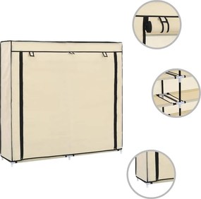 Botník s potahem krémový 115 x 28 x 110 cm textil 282433