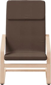 Relaxační křeslo s podnožkou tmavě hnědé textil 3154417