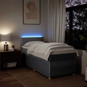 Box spring postel s matrací světle šedá 80 x 200 cm textil 3289576
