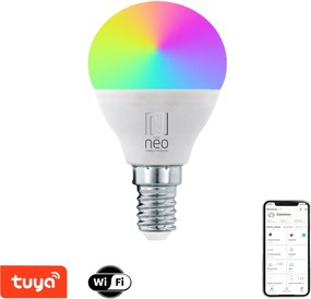 Led žárovka immax neo lite smart žárovka led e14 6w rgb+cct barevná a bílá, stmívatelná, wifi, p45