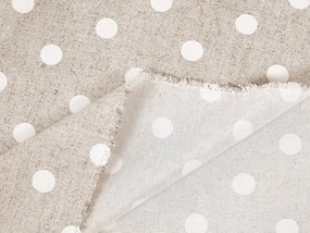 Biante Dekorační závěs Porto PRT-019 Bílé puntíky na béžovém režném 130x180 cm