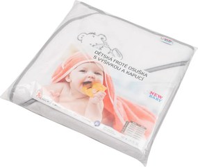 Dětská froté osuška s výšivkou a kapucí New Baby 80x80 bílá medvěd
