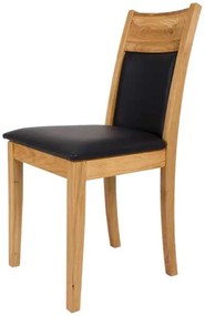 Jídelní židle Z51 Gerda, masiv dub, olej, ekokůže černá