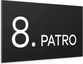 ACCEPT Označení podlaží "8. PATRO" - stříbrná tabulka - černý popis