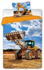 Povlečení bavlněné Deluxe 3D Bagr 200x140cm+90x70cm Faro