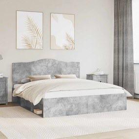 Rám postele s čelo Beton 180 x 200 cm Masivní borové dřevo 3413275