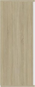 Příborník Slack - dřevotříska - bílý a dub sonoma | 105x30x75 cm