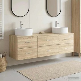 Sada koupelnových skříněk 3 ks Dub sonoma 62,5 x 44,5 x 50 cm 3405869