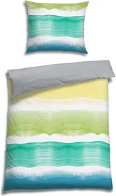 Krepové povlečení Florella Area Aqua Rozměr: 70x90 + 140x200 cm