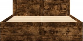 Rám postele s čelem kouřový dub 140 x 200 cm kompozitní dřevo 3295566