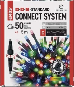 Propojovací vánoční řetěz bez zdroje EMOS Connecting D1AM02 ZY2176 50LED 5m multicolor