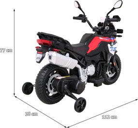 Ramiz Dětská motorka na baterie BMW F850 GS červená + pomocná kolečka + audio LED + pomalý start + EVA