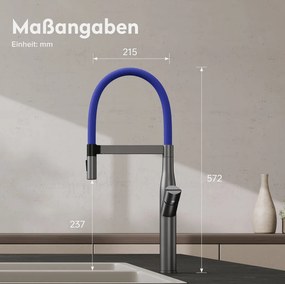 design kuchyňská baterie DOPORRO Turnix - šedá