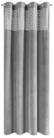Sametový závěs šedé barvy PILAR 140x250 cm