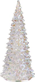 CRYSTAL LED Jedle skleněná 22 cm - stříbrná